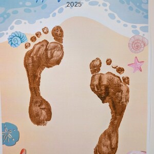 Toddler Printable | Beach Footprint Art Craft | Ocean Craft Keepsake ...