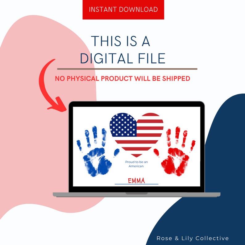 Toddler Printable American Flag Craft Handprint Art Patriotic Activity ...