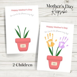 Mothers Day Printable Handprint Flower Craft, DIY Keepsake Kid Activity ...
