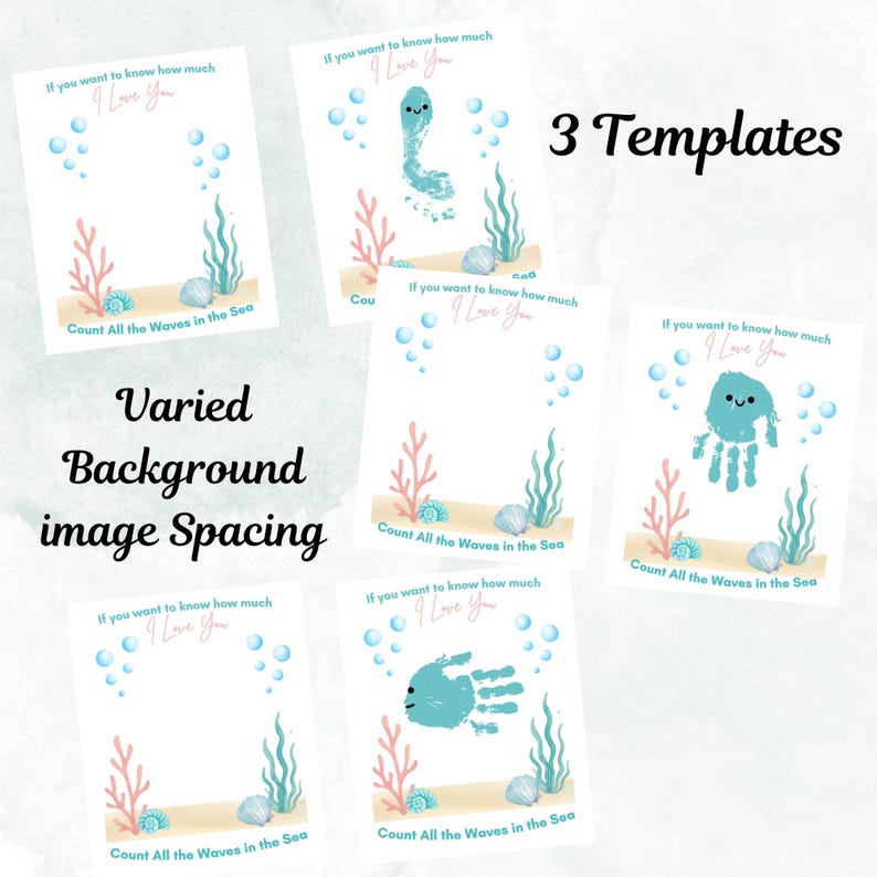 Ocean Theme Baby Keepsake | Handprint Footprint Art (printable PDF) - Etsy