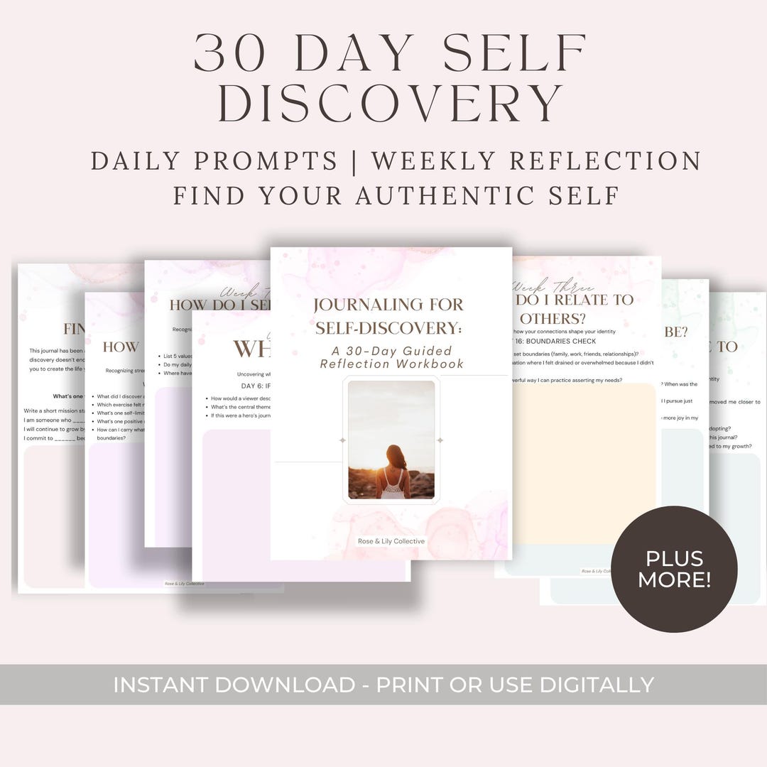 Self Discovery Workbook | Reflection Journal | 30 Day Guided Self ...