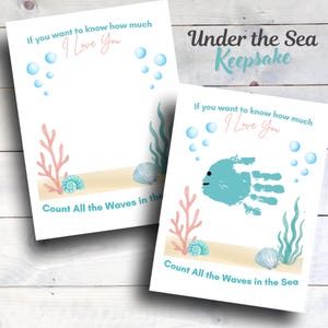 Handprint Footprint Art Baby Keepsake | Ocean Theme DIY Baby Gift ...