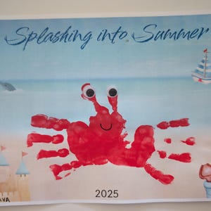 Toddler Printable Beach Handprint Craft | Beach Ocean Handprint Art ...