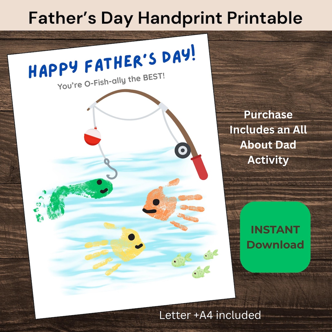 Fathers Day Printable, Fathers Day Handprint Craft, Last Minute Father ...
