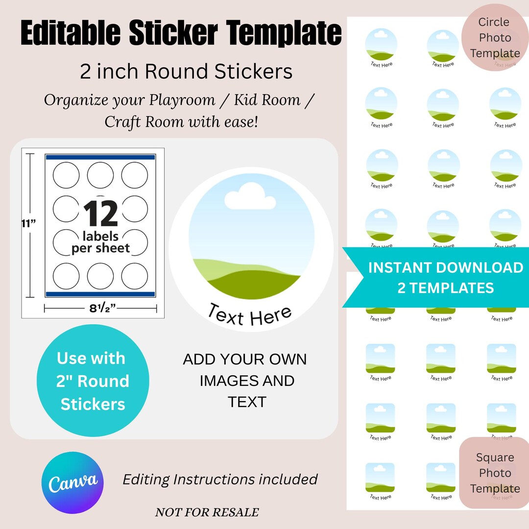 Organization Labels 2 Inch Round Editable Stickers | Avery Labels ...