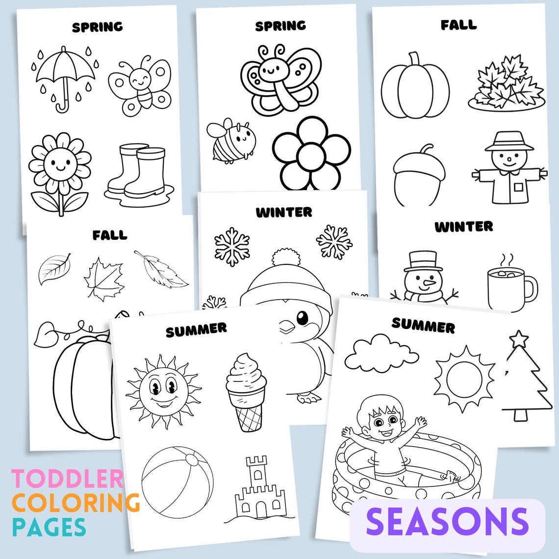 Printable Seasons Kids Coloring Pages | Printable Color Pages for Kids ...