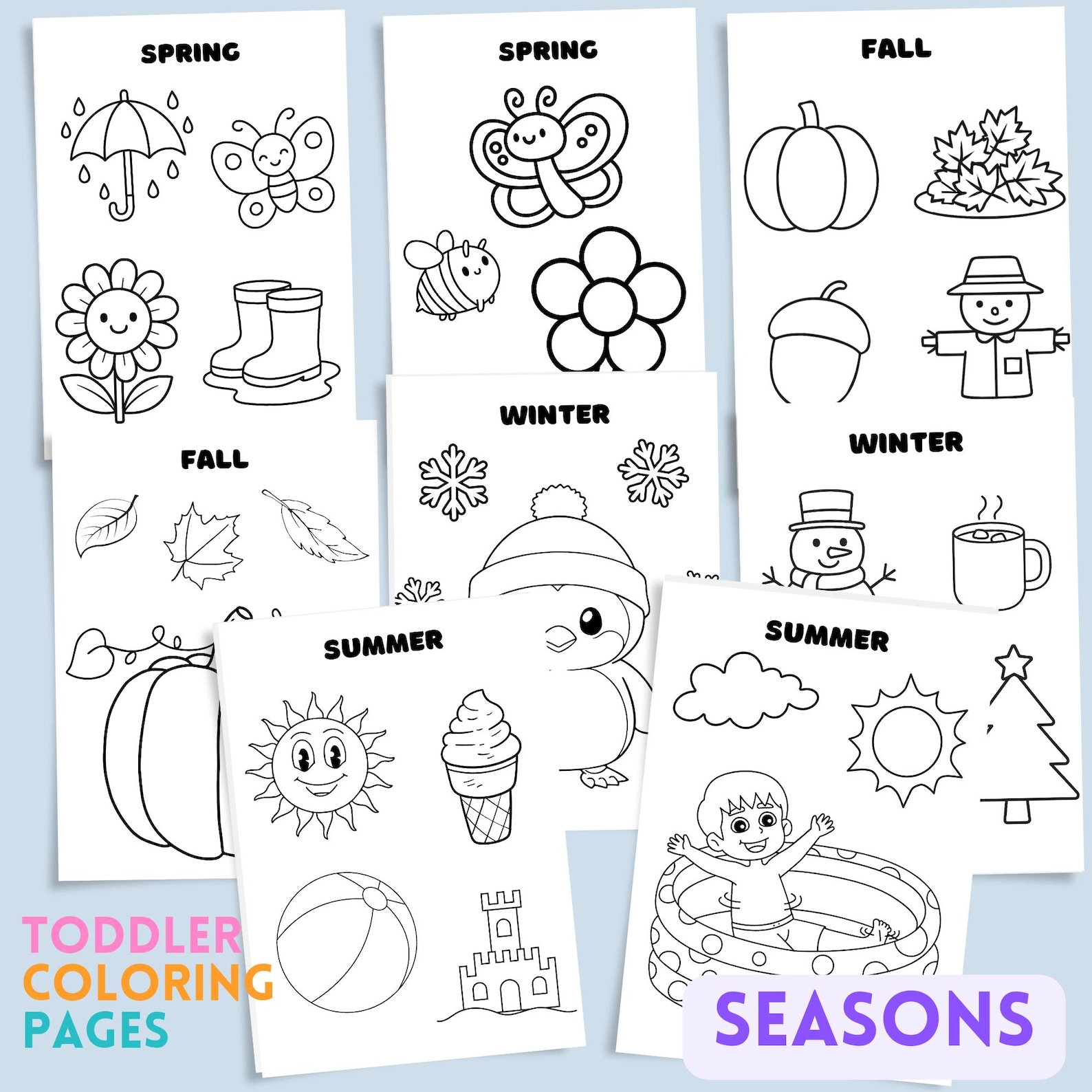 Printable Seasons Kids Coloring Pages | Printable Color Pages for Kids ...