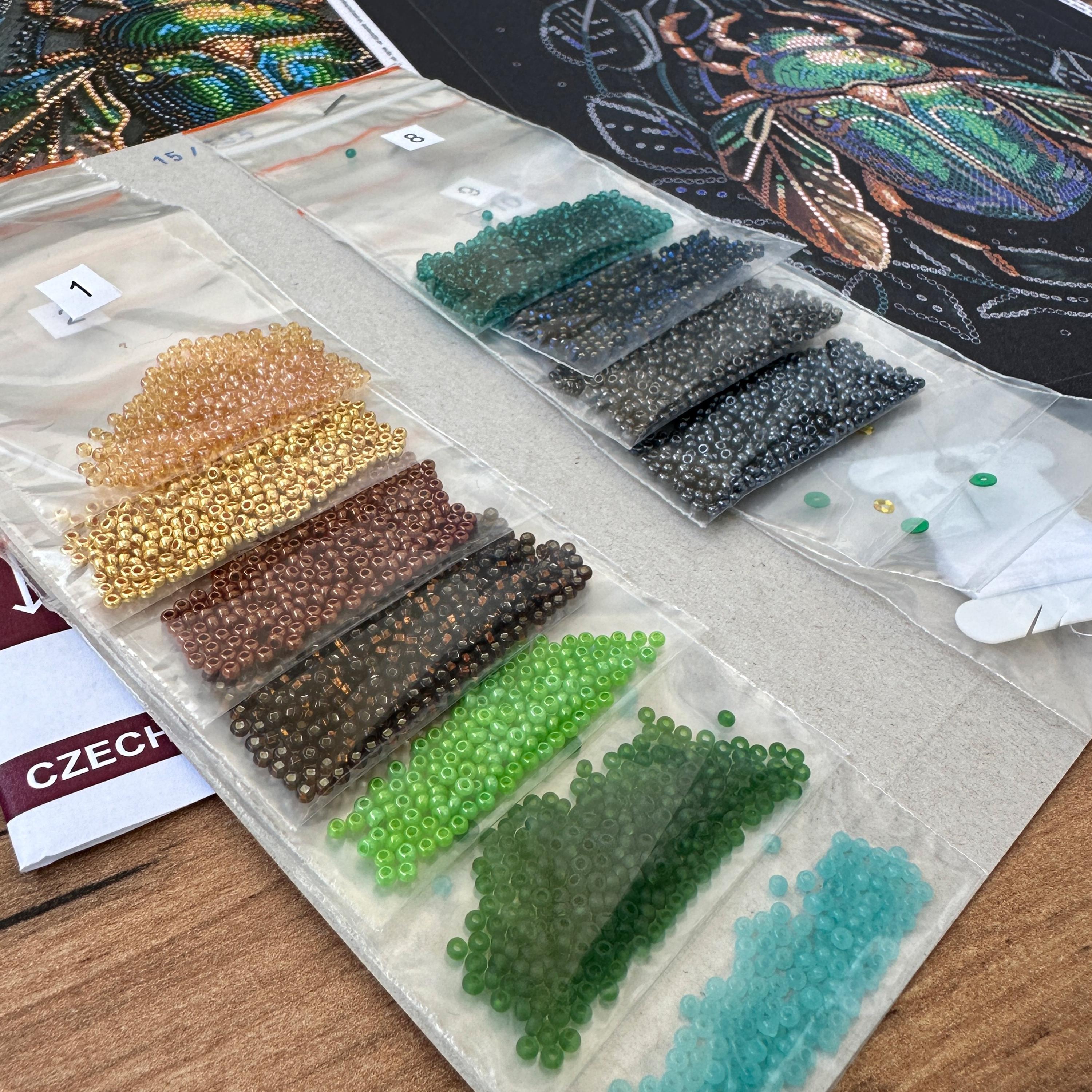 Bead Embroidery Kit - Emerald Beetle, Beaded Scarab Beetle, Insect ...