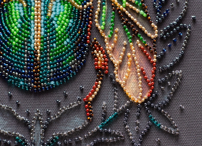 Bead Embroidery Kit - Emerald Beetle, Beaded Scarab Beetle, Insect ...