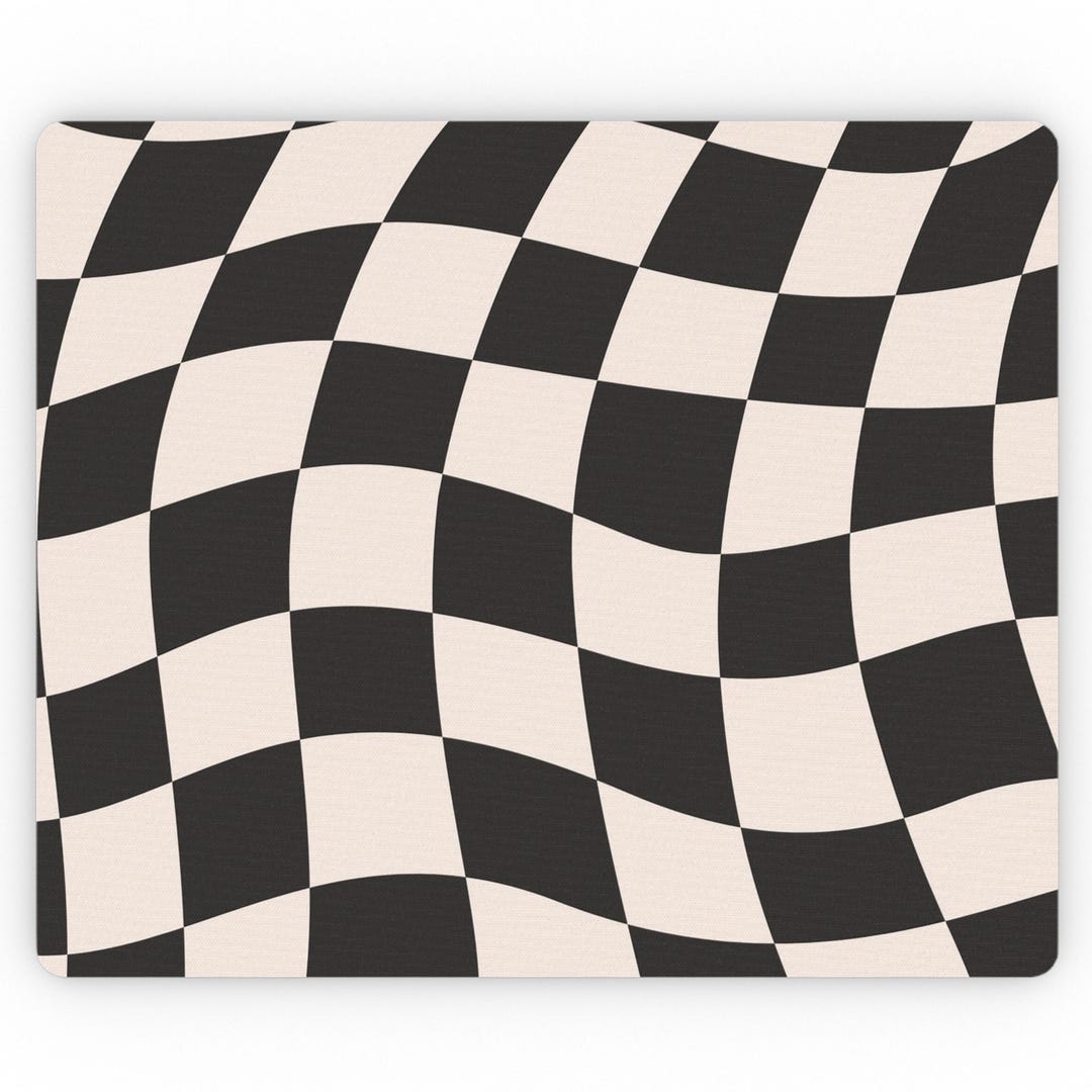 Checkerboard Mouse Pad - Cream and Black Retro Desk Mat - Etsy