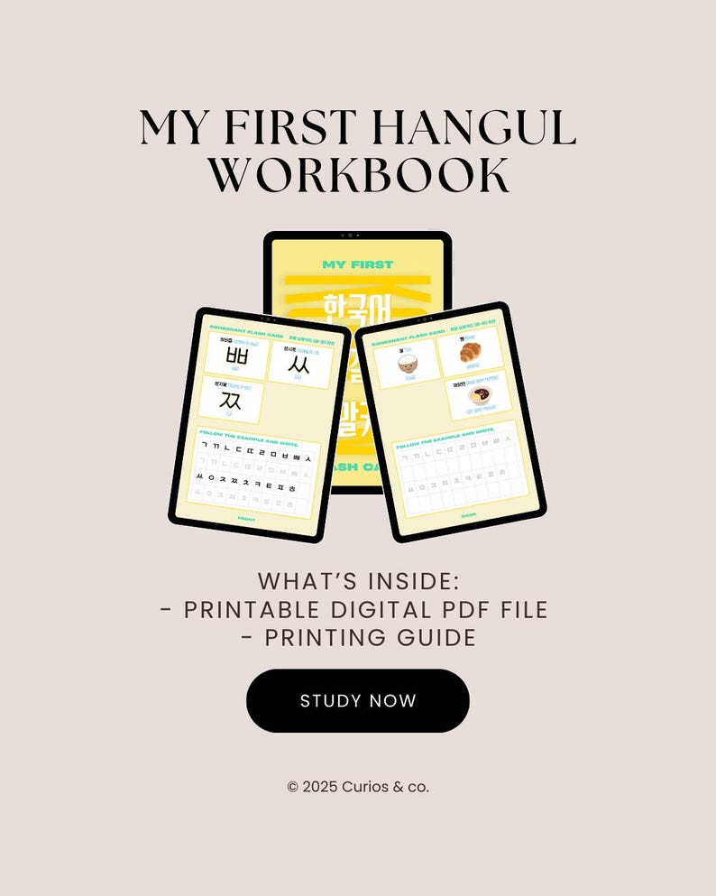 My First Korean Alphabet Flashcards for Korean Beginners Learners ...