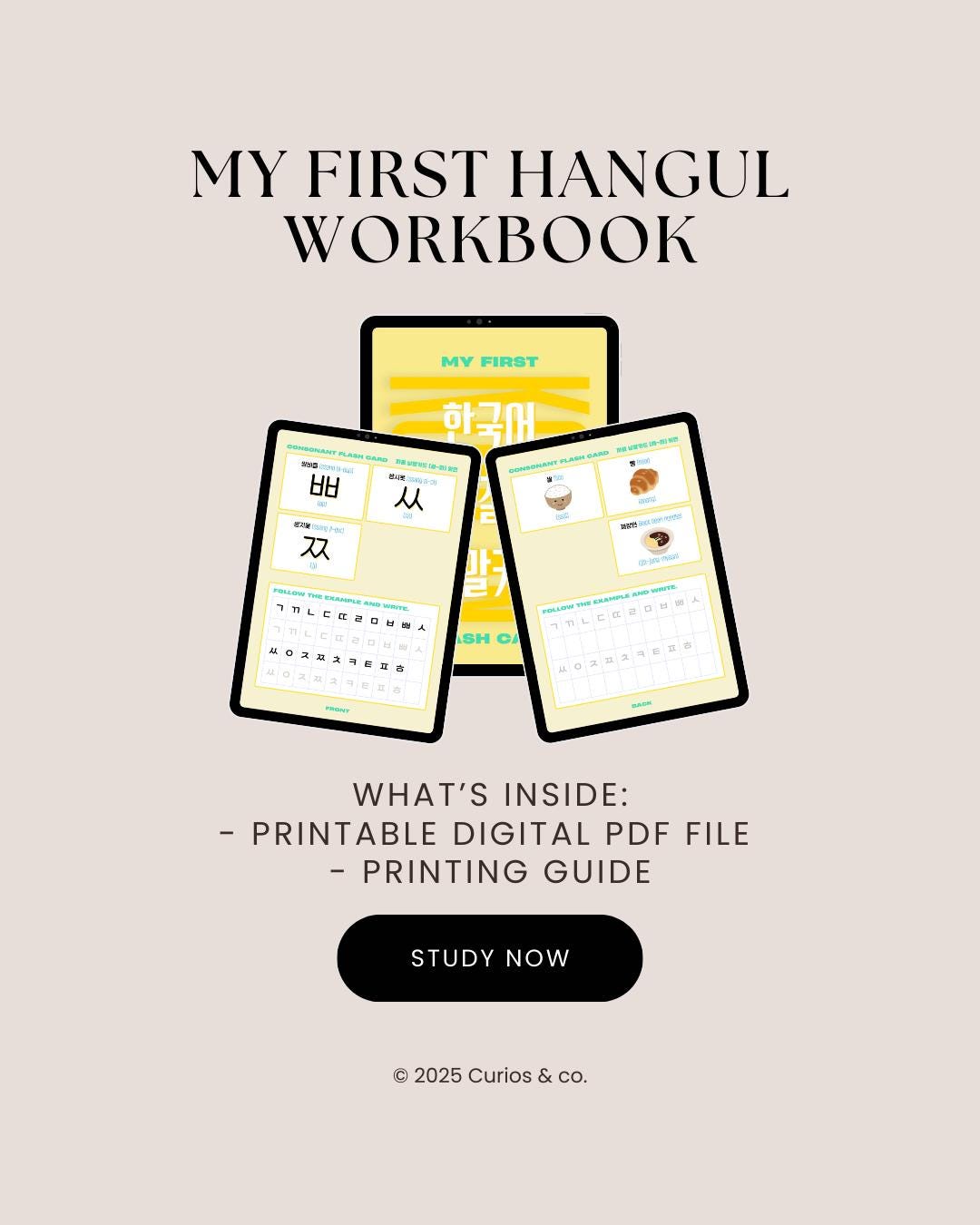 My First Korean Alphabet Flashcards for Korean Beginners Learners ...