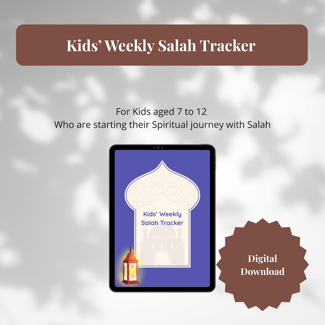 Kids Salah Tracker Printable – Weekly Prayer Checklist for Muslim ...
