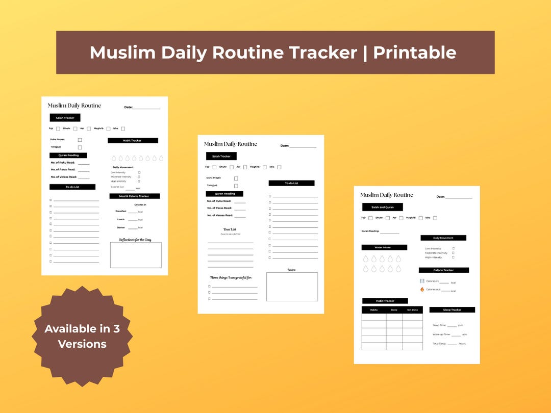 Muslim Daily Routine Printable | Islamic Planner | Prayer & Habit ...