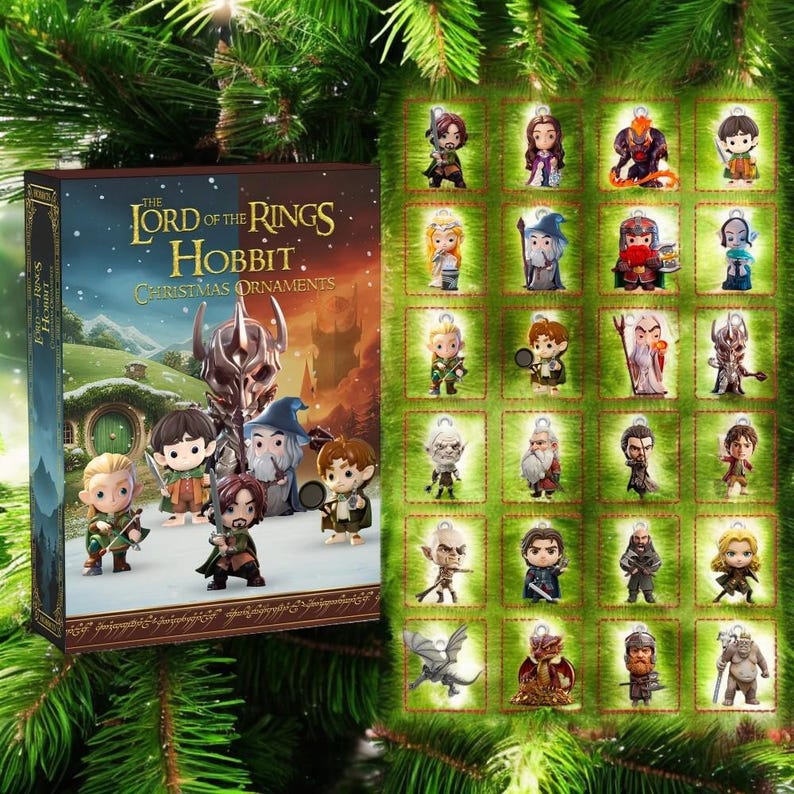 Lord of the Rings Hobbit Advent Calendar 2025 Christmas Ornaments ...