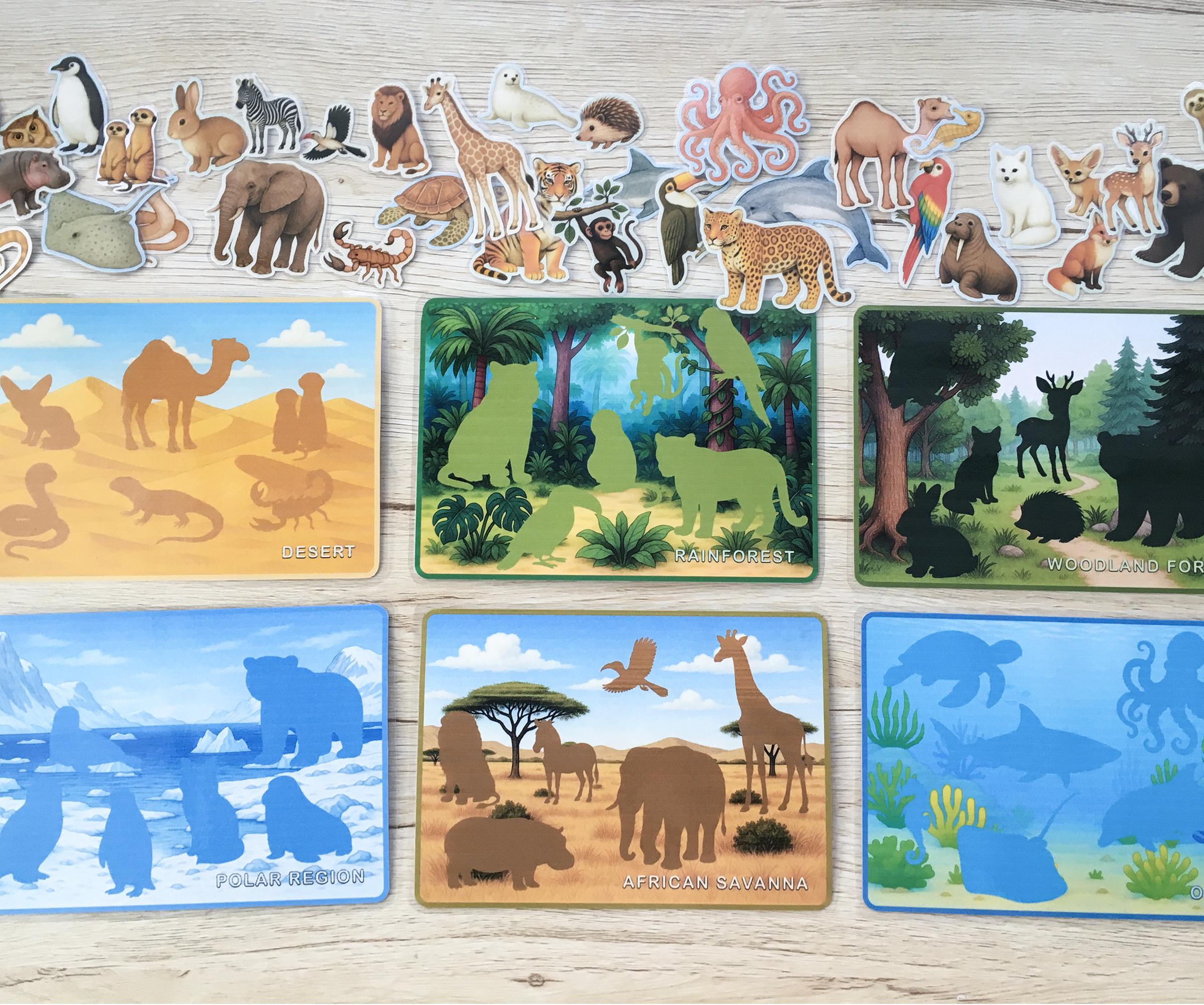 Animal Habitat Match up Game, Learn Animals and Their Homes, Printable ...