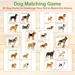Dog Paper Activities for Toddlers, Kids – Printable Games, Dog Halves ...