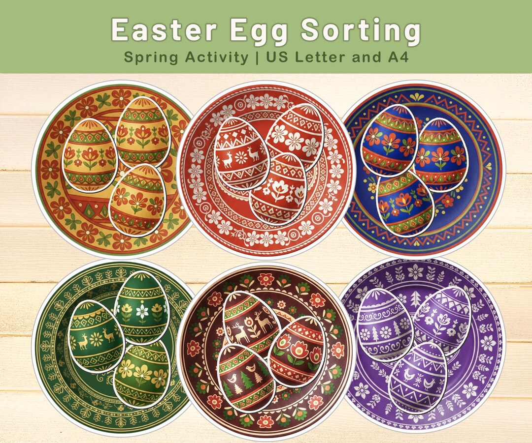 Easter Egg Color Sorting Game, Toddler Spring Activity (PDF) - Etsy