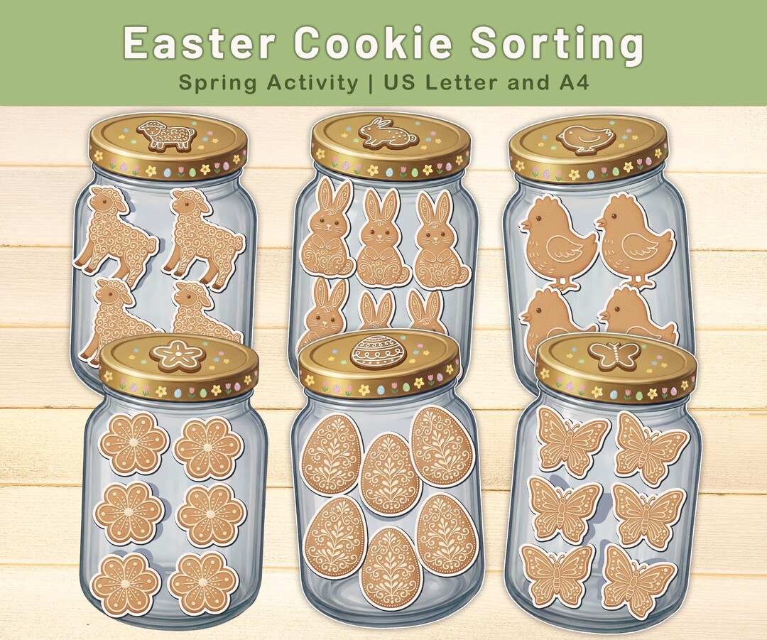 Easter Cookie Sorting Game for Toddlers, Printable Activity for Kids ...
