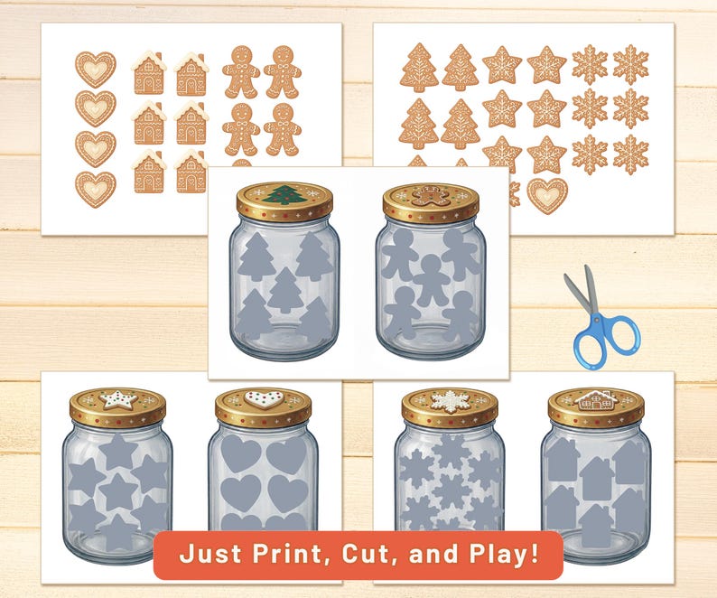 Christmas Cookie Shape Sorting Game, Winter Toddler Activity (PDF) - Etsy