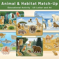 Animal Habitat Sorting Activity, Habitat Match, Animal Pretend Play ...