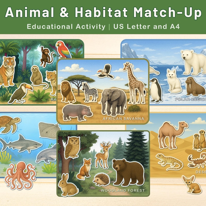 Animal Home Learn - Etsy UK