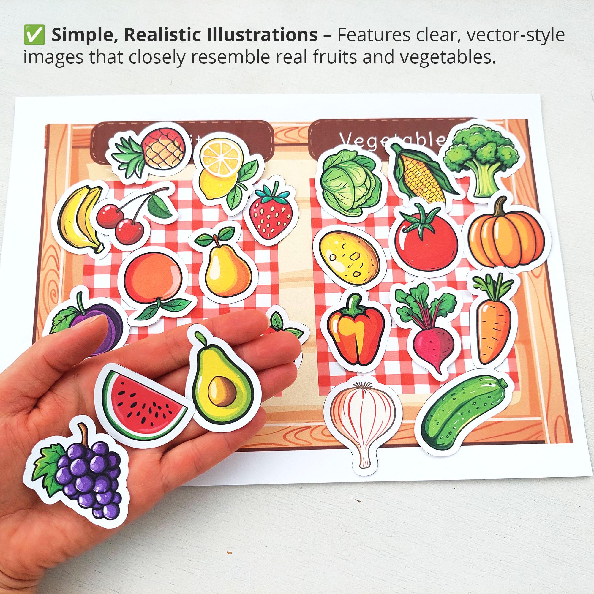 Fruits and Vegetables Sorting Game – Montessori Printable Activity for ...