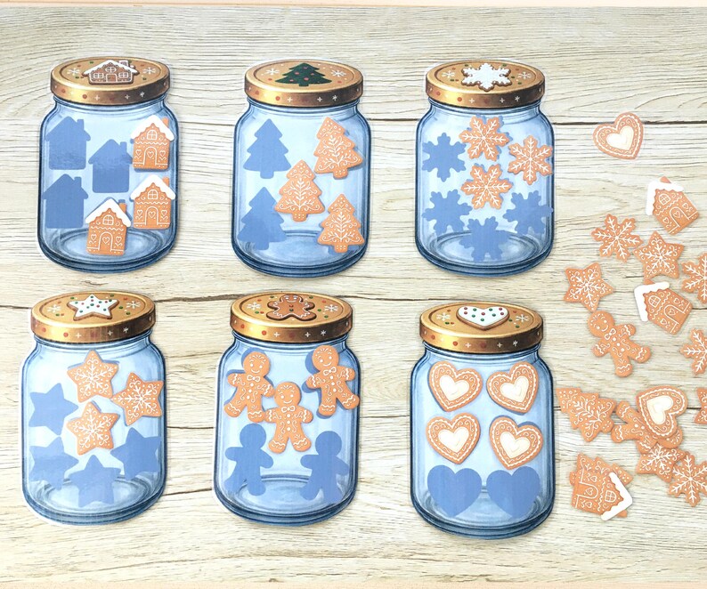 Christmas Cookie Shape Sorting Game, Winter Toddler Activity (PDF) - Etsy