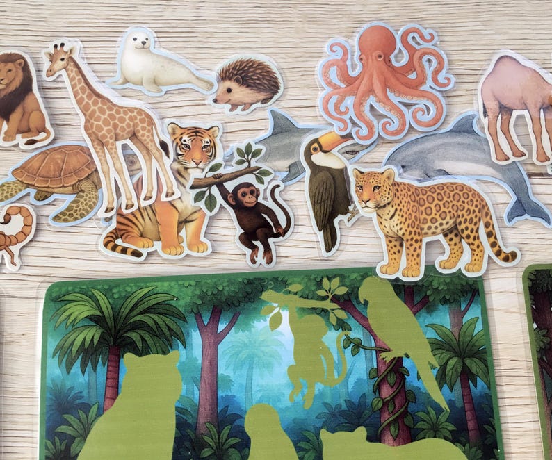 Animal Habitat Match up Game, Learn Animals and Their Homes, Printable ...