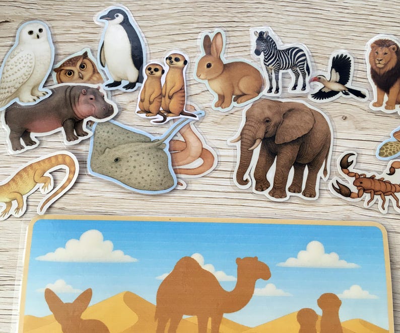 Animal Habitat Match up Game, Learn Animals and Their Homes, Printable ...
