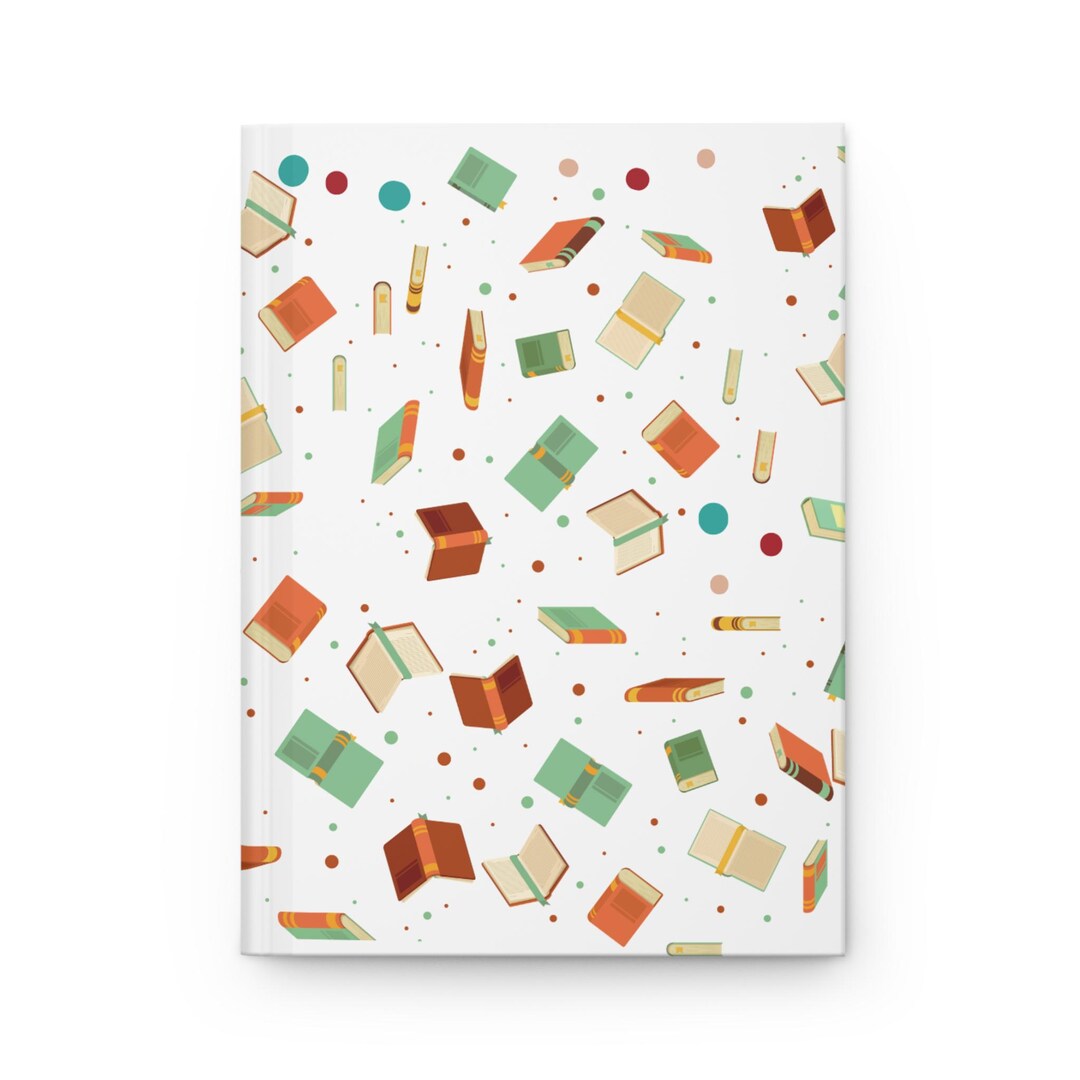 Scattered Books and Pencils Journal | Hardcover Notebook - Etsy
