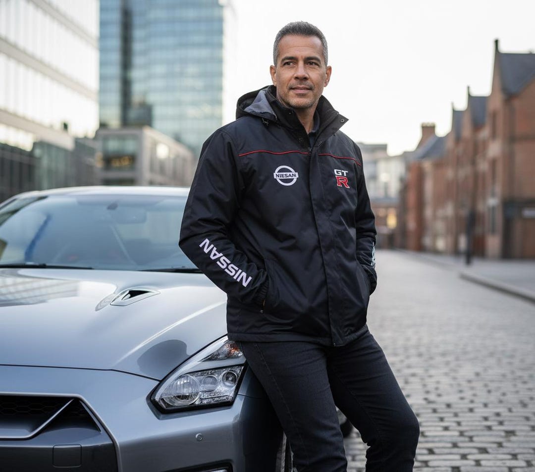 Nissan GTR Windbreaker Jacket: Embroidered Car Logos, Motor Sports Top ...