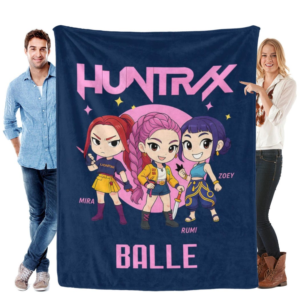 Huntrix K-pop Demon Hunters Blanket,huntrix Theme Kids Blanket for Girl ...