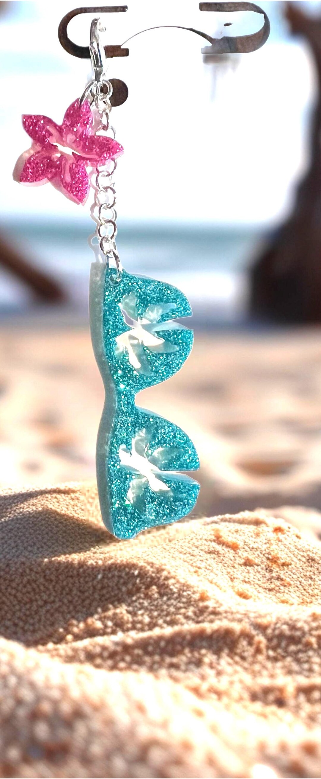 Colorful Resin Sunglasses Charms With a Flower|great to Clip on Bags ...