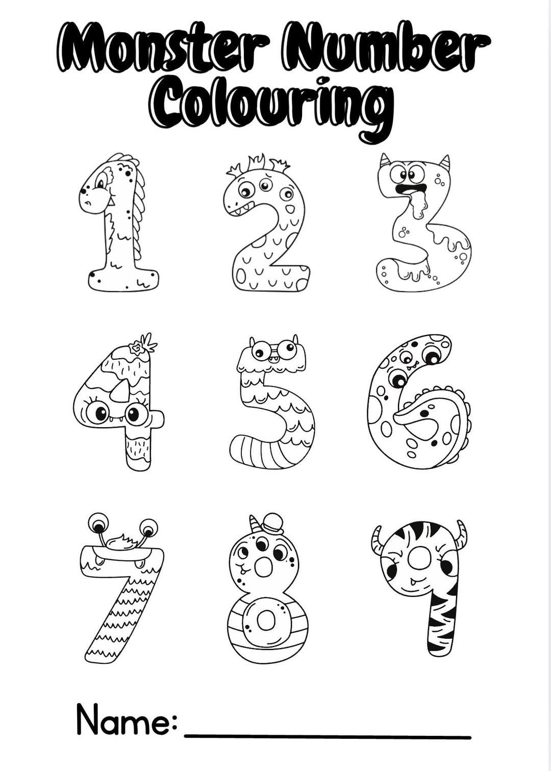 Monster Colouring Book - Etsy