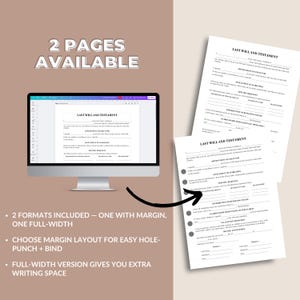 Last Will and Testament Template – Simple, Printable, Editable Form ...