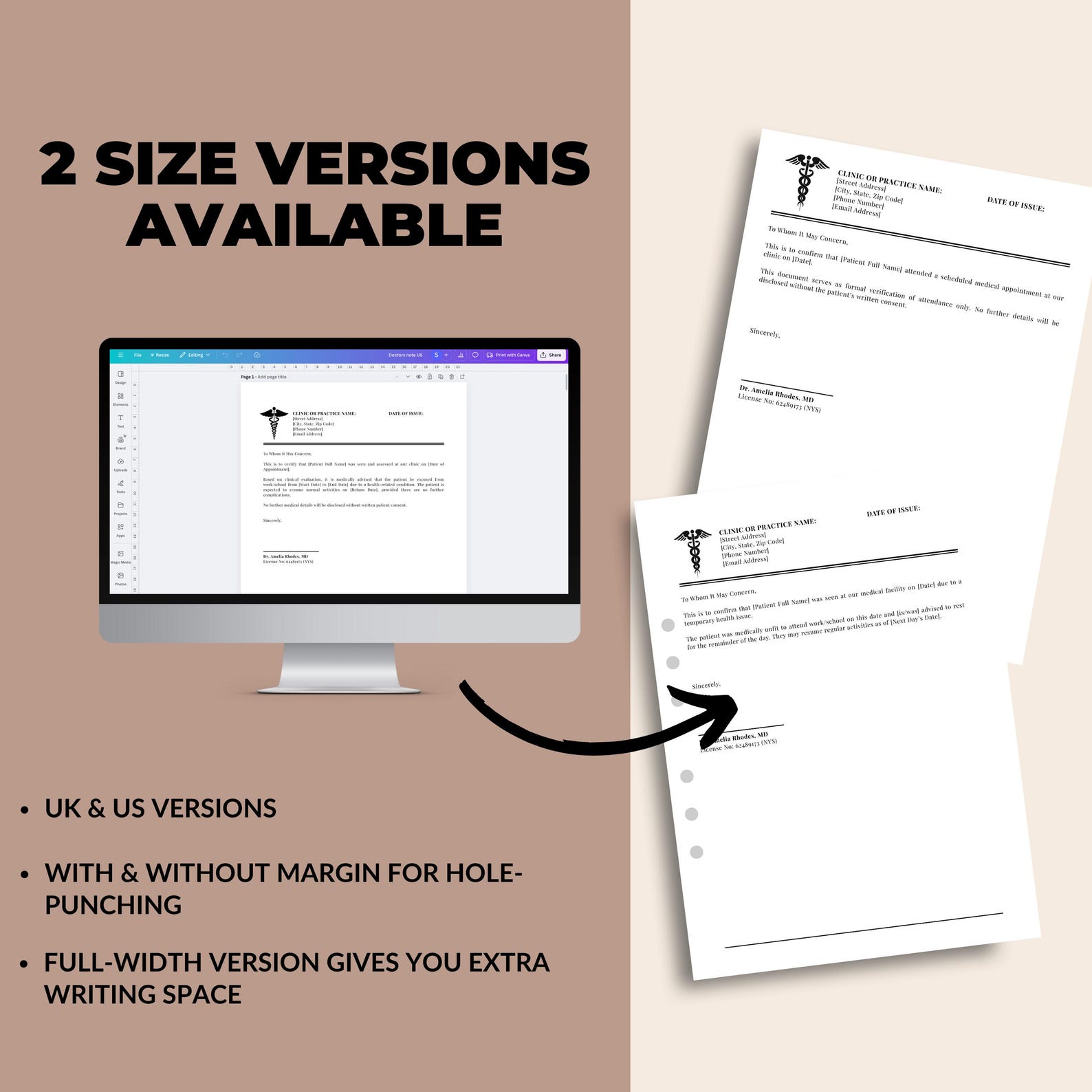 Editable Doctor's Note Template, Doctor Excuse Note, Doctors Excuse ...