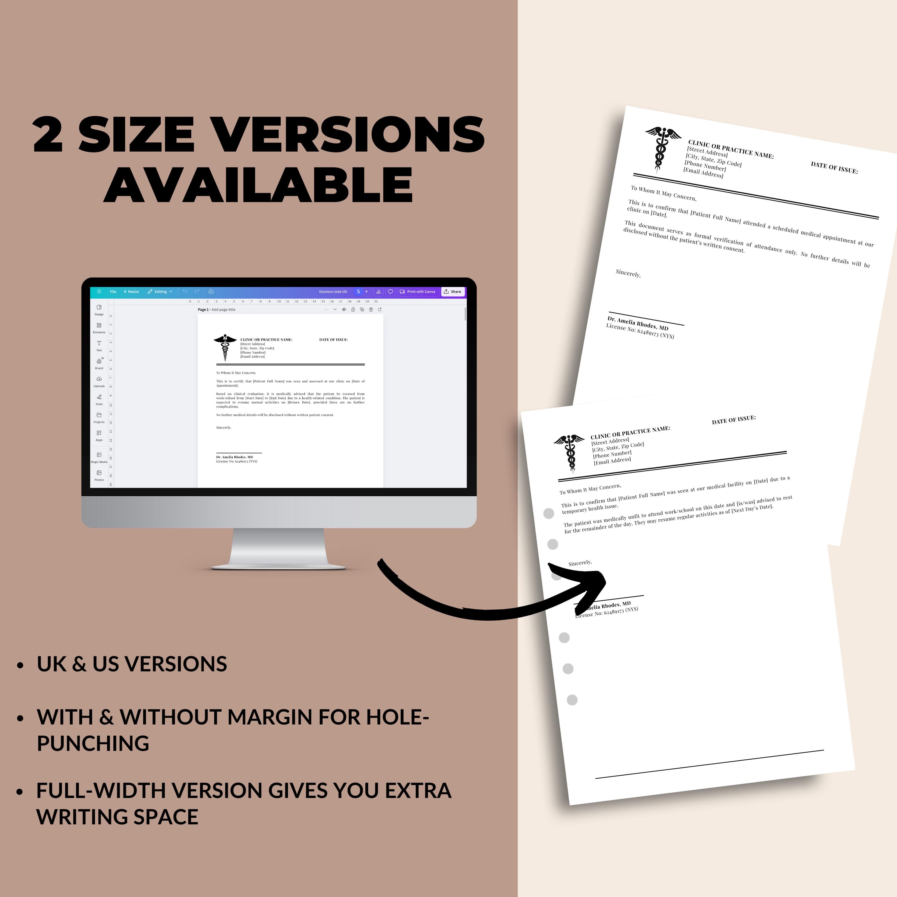 Editable Doctor's Note Template, Doctor Excuse Note, Doctors Excuse ...