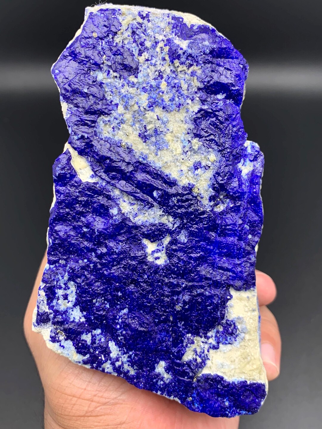 Natural Lapis Lazurite With Pyrite – Large Deep Blue Crystal Specimen ...