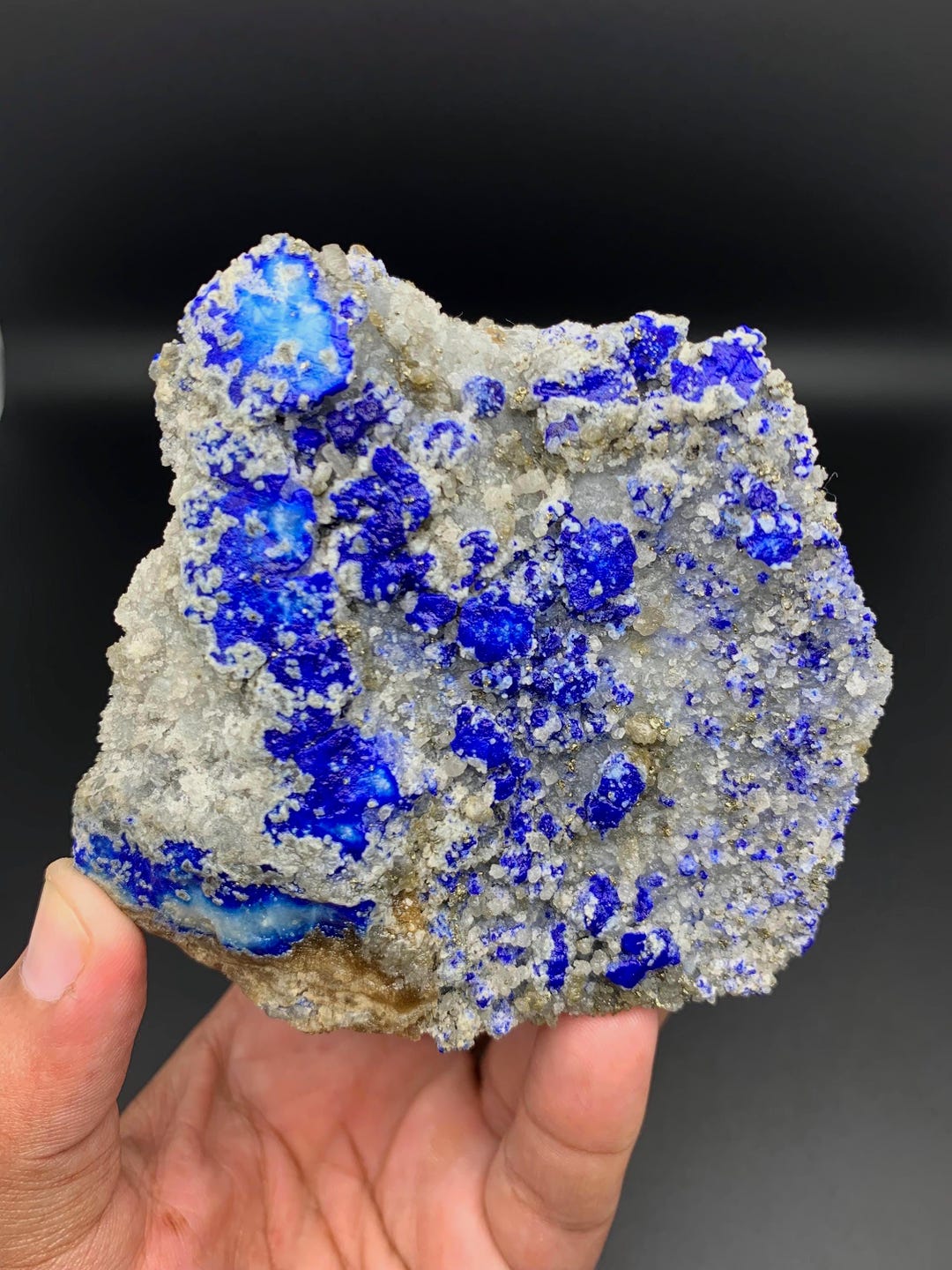 Natural Lapis Lazurite With Pyrite – Deep Blue Crystal From Afghanistan ...