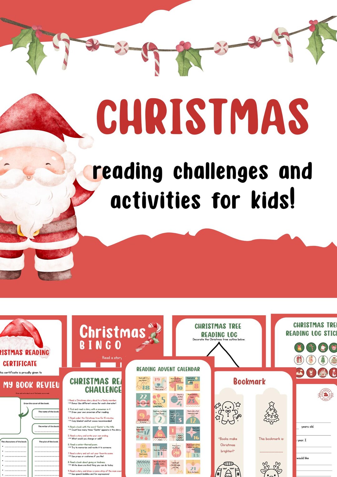 Christmas Reading Challenge and Activities for Kids | Holiday Printable ...