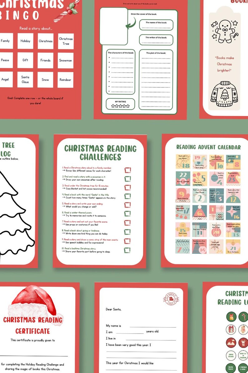 Christmas Reading Challenge | Kids Holiday Activities (PDF) - Etsy
