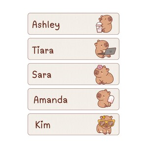 Editable Capybara School Labels, Printable Name and Subject Labels ...