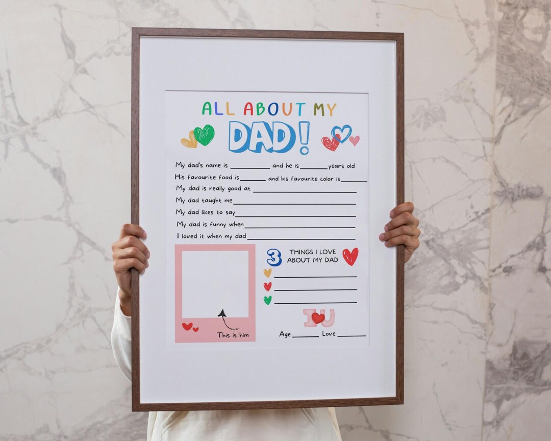 All About My Dad Printable, Fathers Day Gift From Kids Interview, Dad ...
