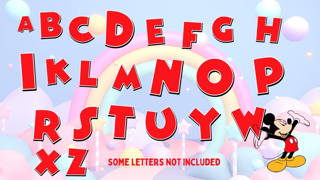 Mouse Alphabet SVG, Mouse Font SVG, Mickey and Friends Svg, Letters SVG ...