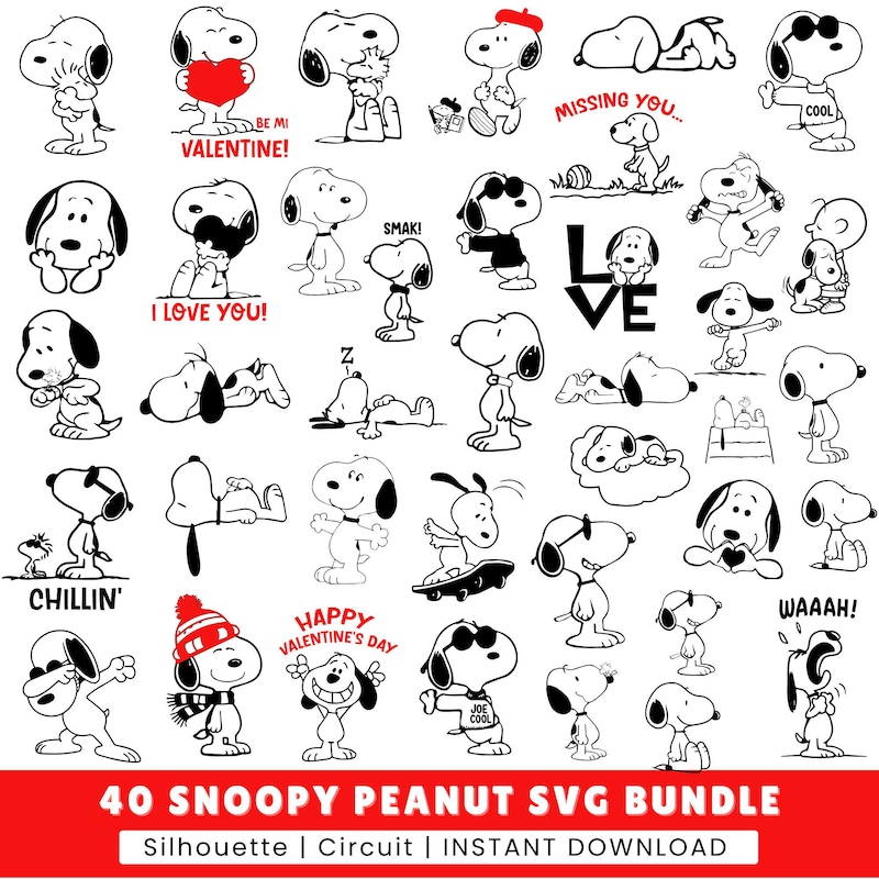 Snoopy Svg - Etsy