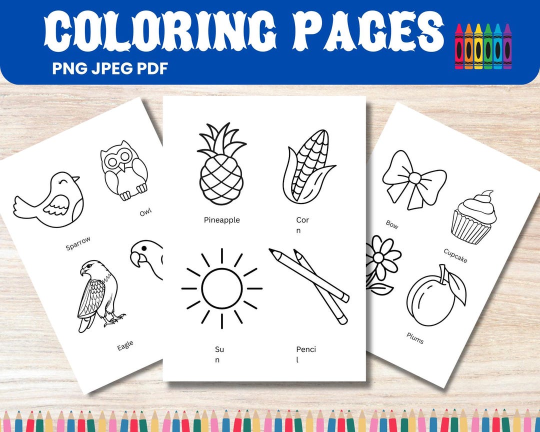 Preschool Coloring Pages Worksheets, Educational Toddler Learning ...