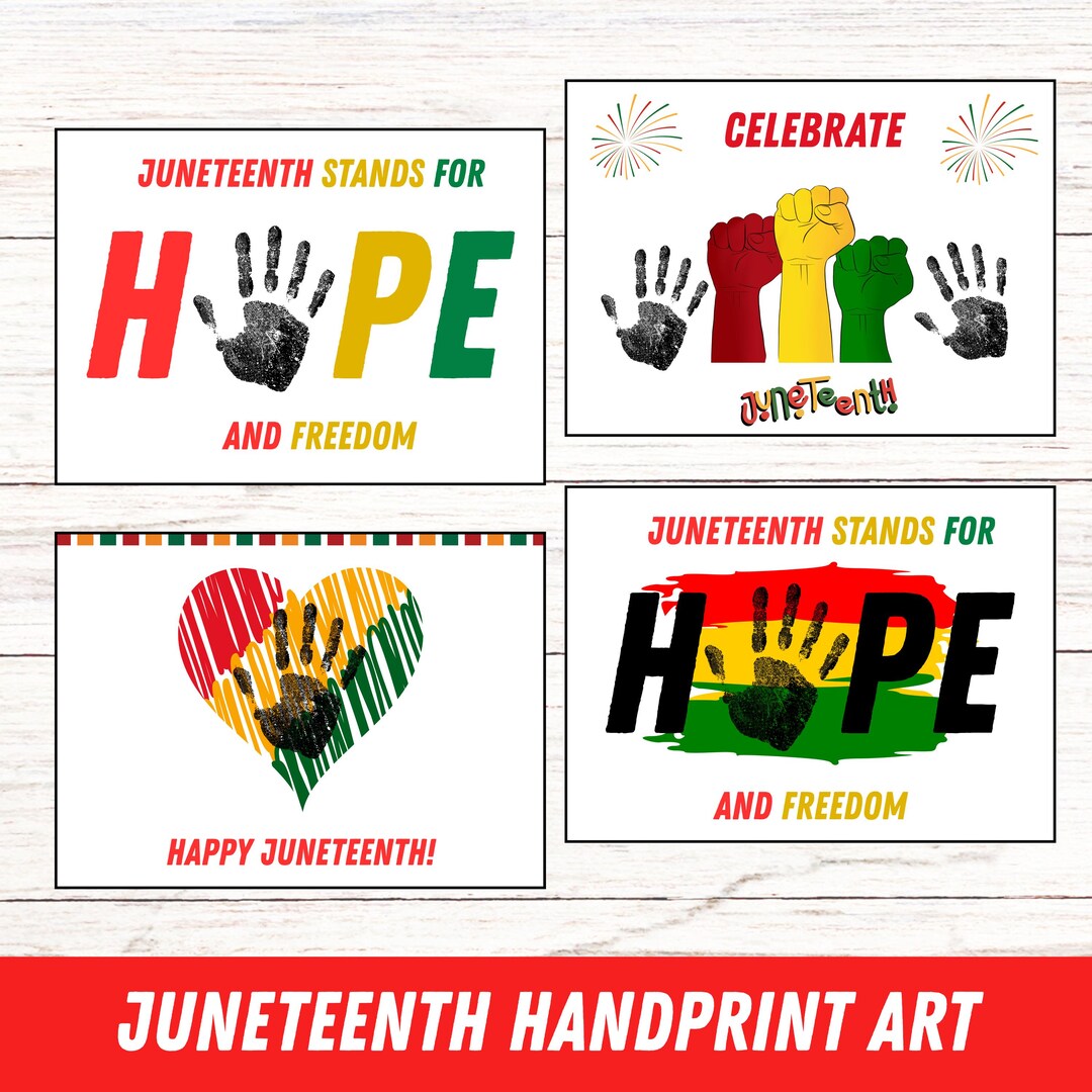 Juneteenth Handprint Bundle, Preschool Handprint Activity, Juneteenth ...