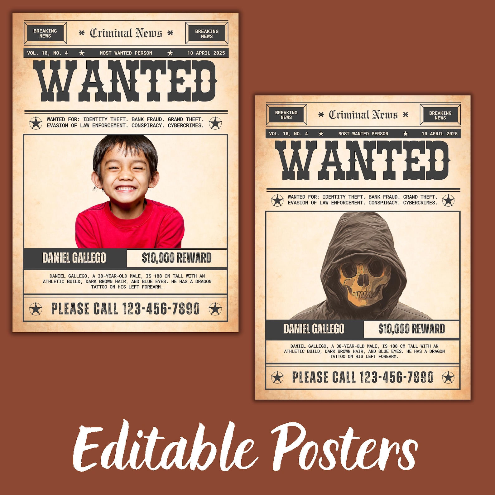 Wanted Sign Posters Canva Template, Outlaw Wild West Party Decor ...