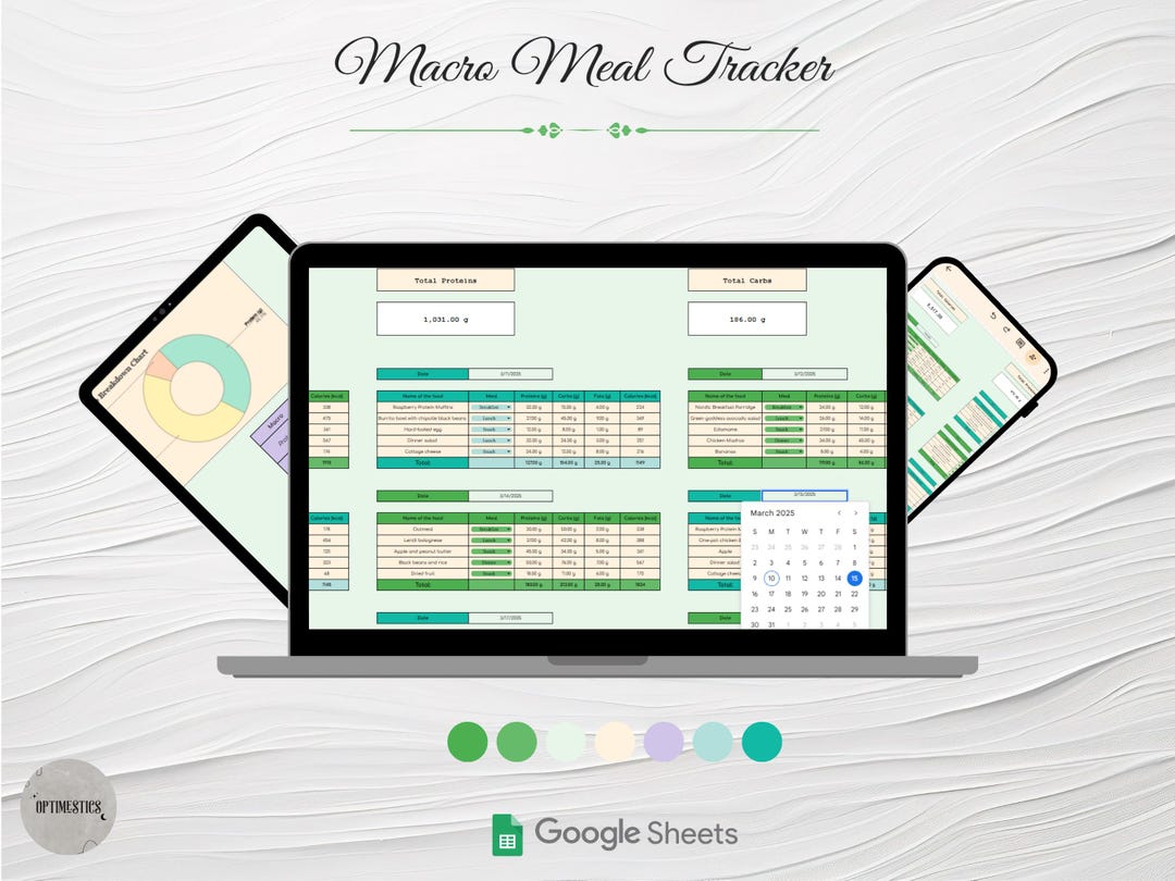 Minimalist Macro Meal Tracker Template With Macronutrients Calculator ...